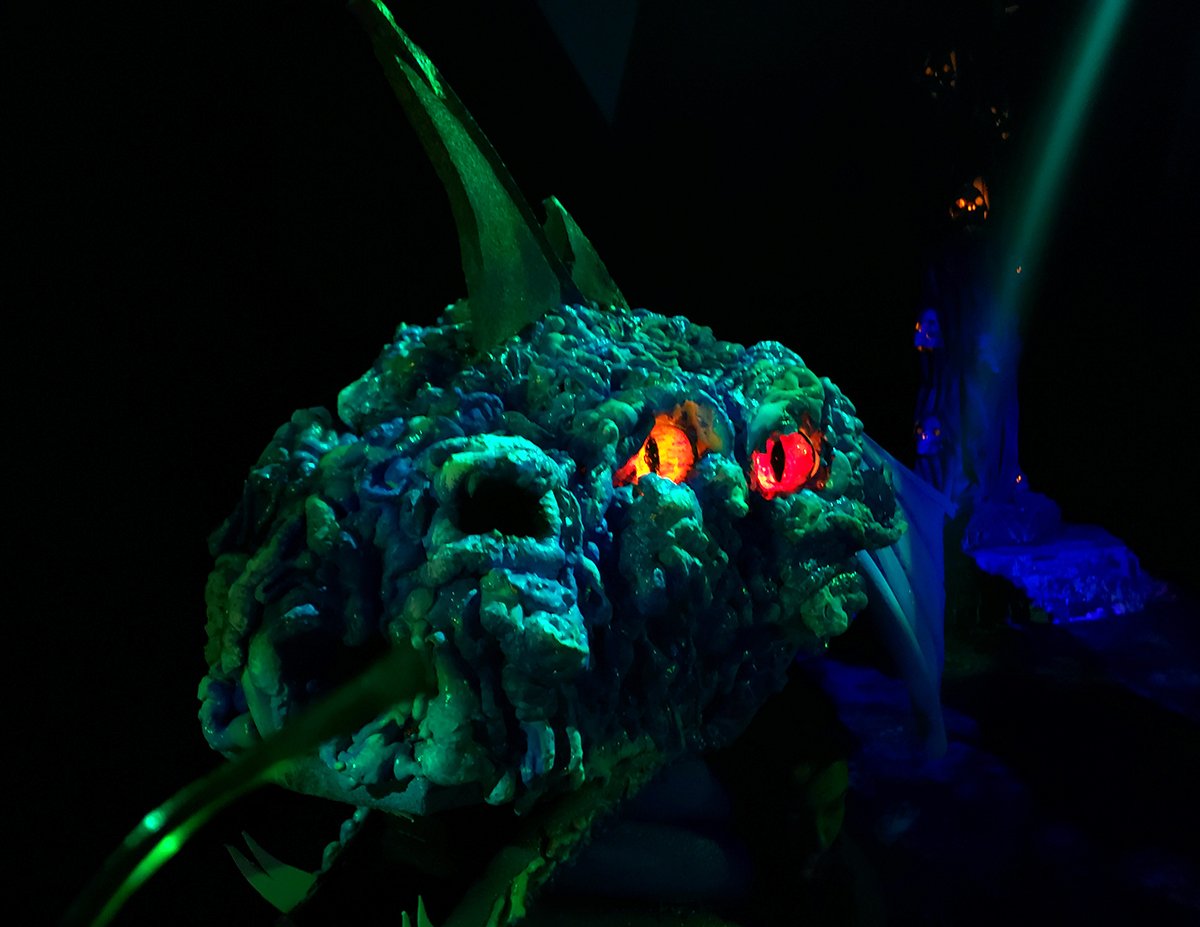 Illuminating Monsters On Stage In A Saturated Color Scheme