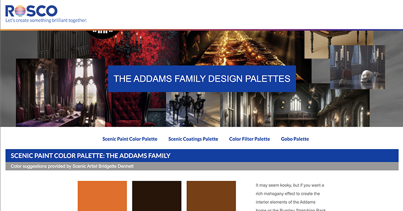 Rosco Design Palettes The Addams Family